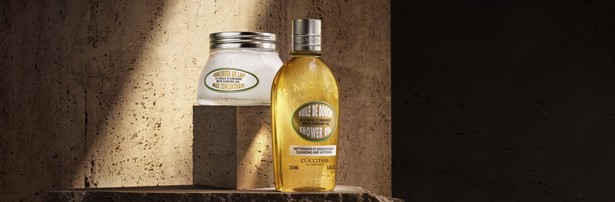 Greznās mandeles produkti rūpēm par ķermeni un matiem | L'Occitane